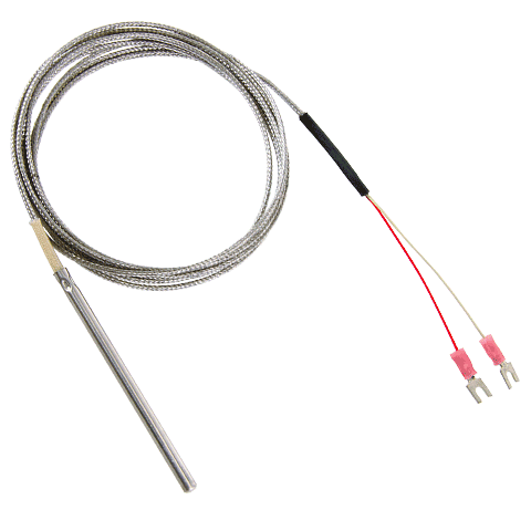 Watlow Type J Thermocouple, 1/8 in. x 3.5 in. with 12 in fiberglass ...