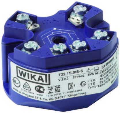 Wika T32.1S IN-HEAD TRANSMITTER, Output signal: 4 ... 20 mA, 2-wire ...